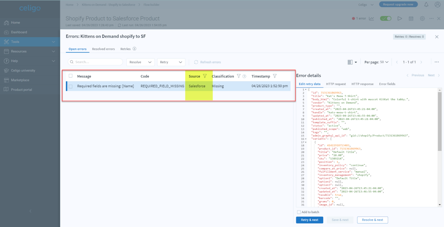 How to Troubleshoot an Error in the Celigo Integration Platform – Celigo