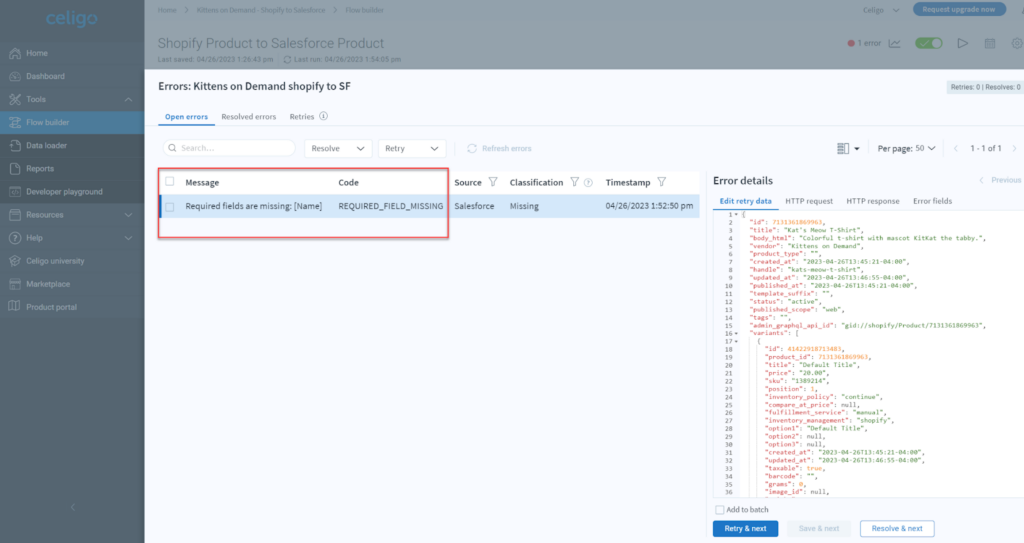 How to Troubleshoot an Error in the Celigo Integration Platform – Celigo