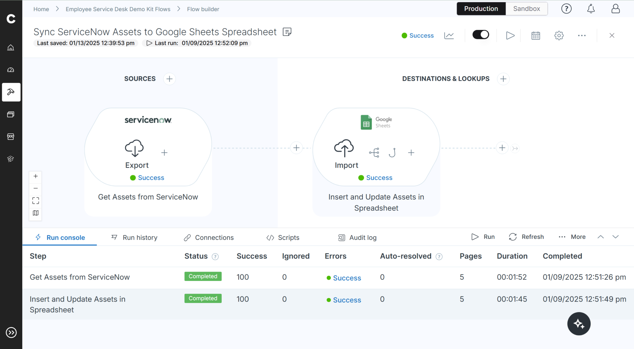 How to automate ServiceNow Asset tracking in Google Sheets – Celigo
